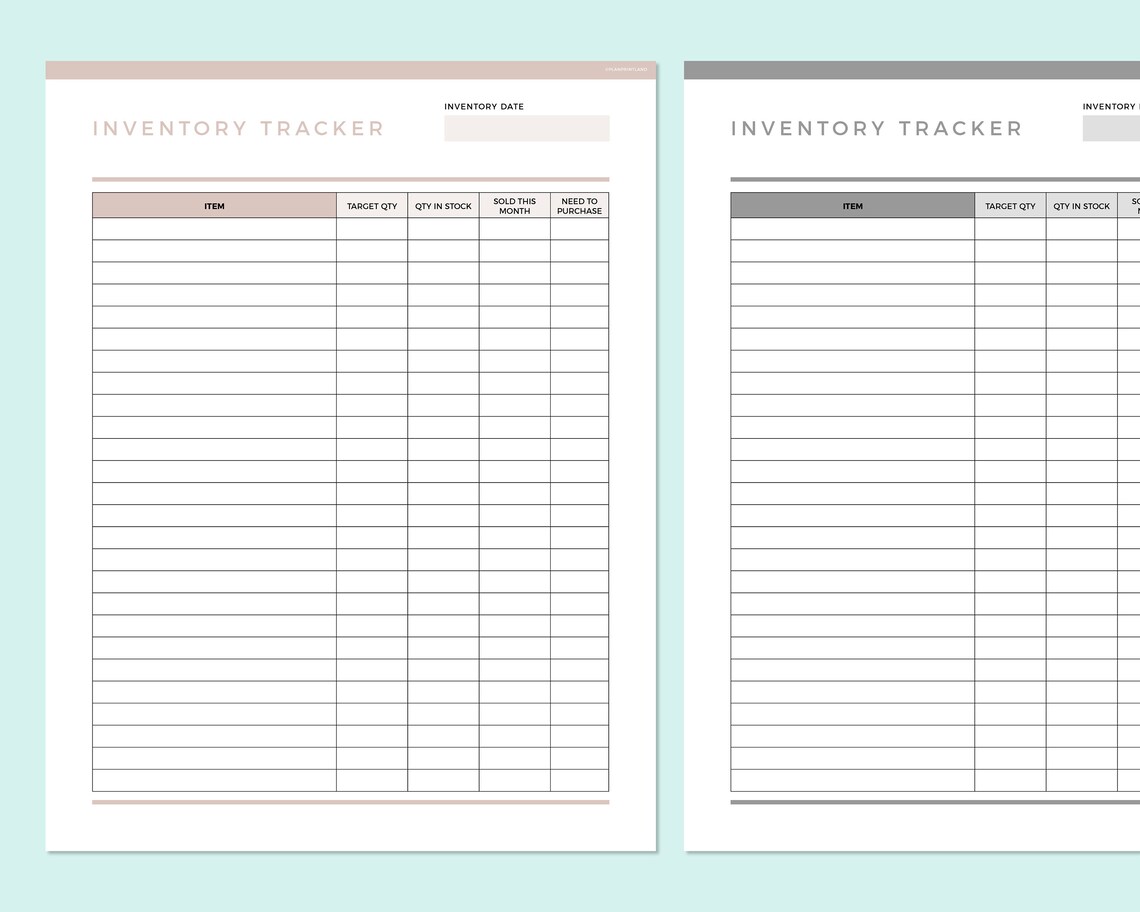 Editable Inventory Tracker Printable, Fillable Inventory Template ...