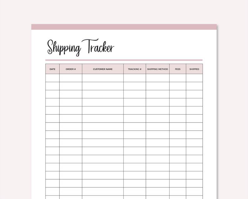 Printable Shipping Tracker Shipping Log Shipping Planner - Etsy