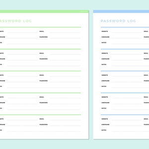 Editable Password Tracker Printable, Fillable Password Book, Password ...