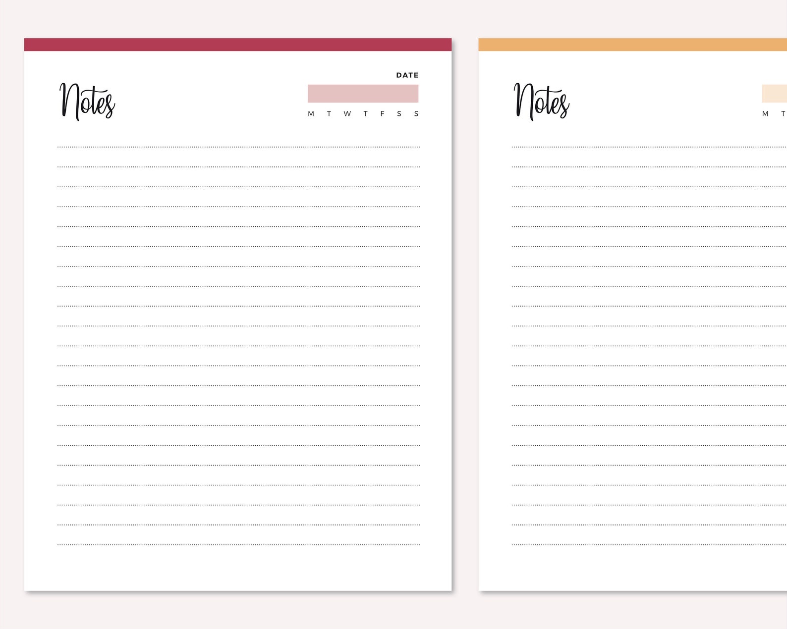 Printable Lined Notes Pages, Lined Paper, Notetaking Pages Pdf, Lined ...