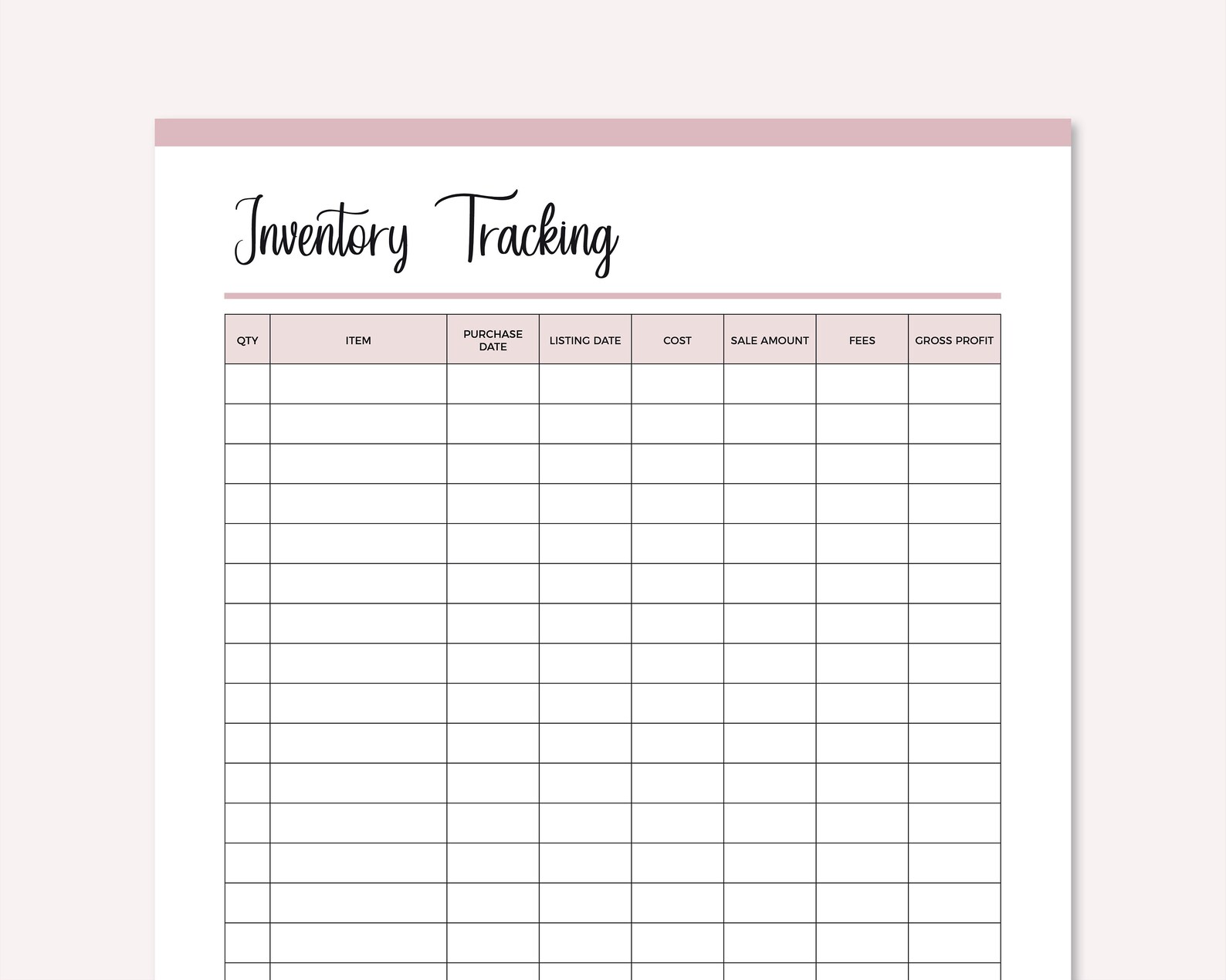 Printable Inventory Tracking Sheet Inventory Tracker - Etsy Australia
