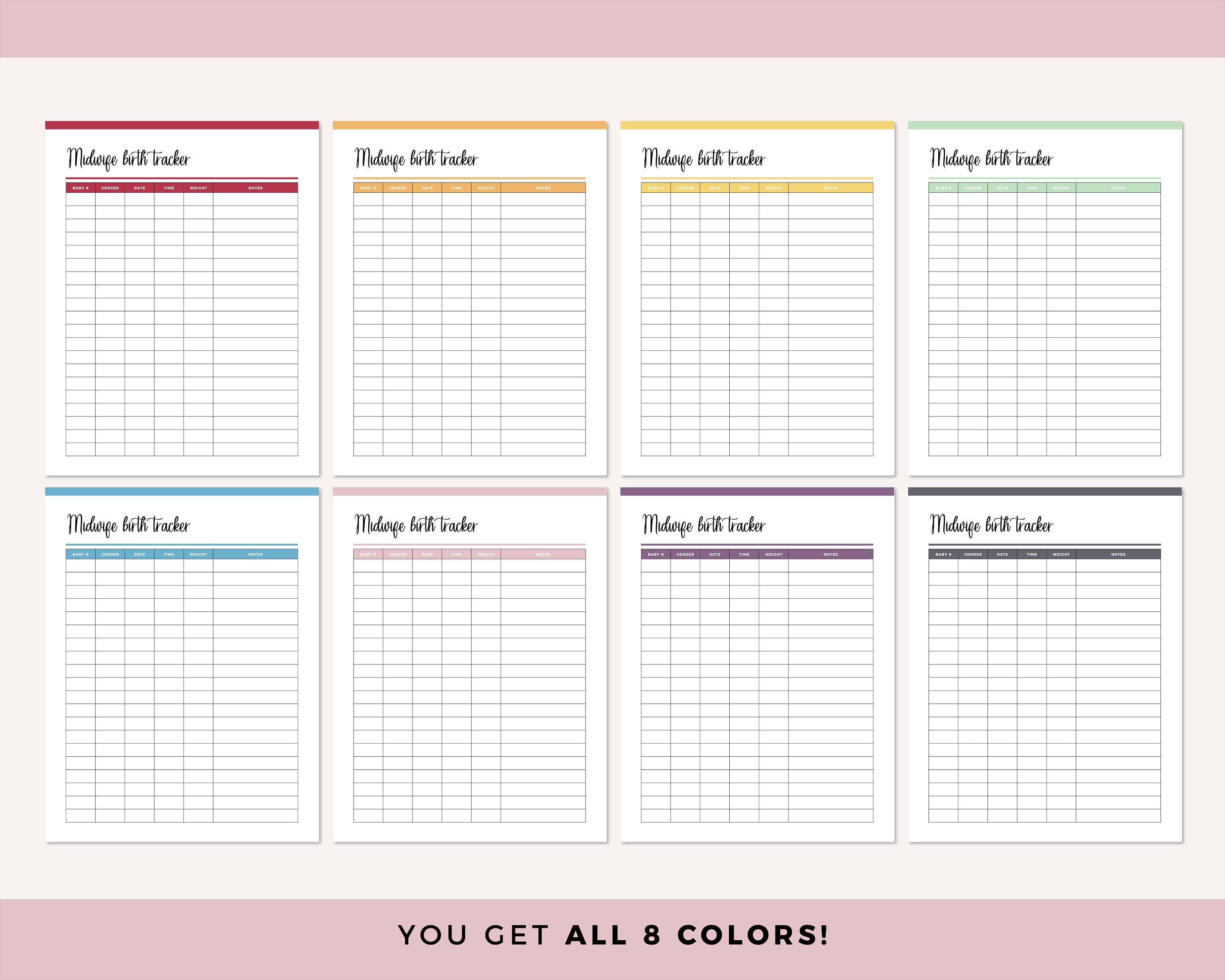 Printable Midwife Birth Tracker Student Midwife Delivery Log - Etsy ...