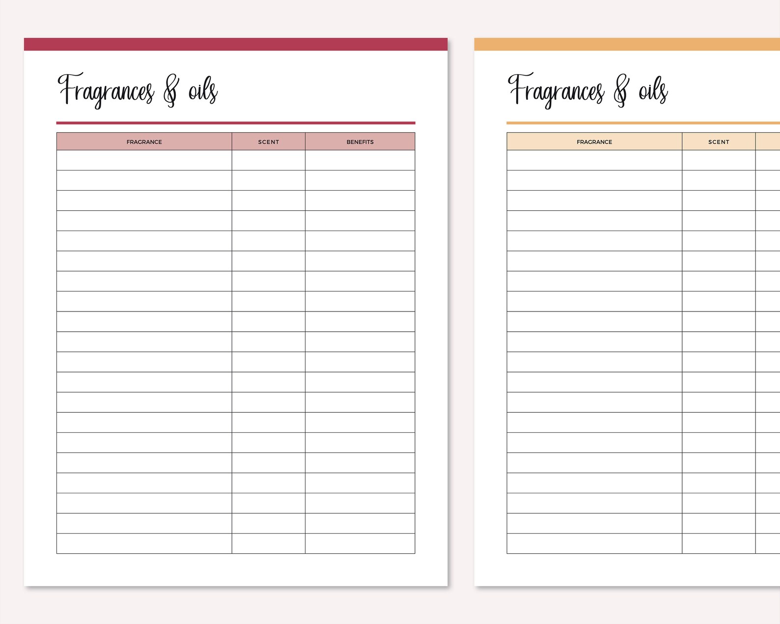 Printable Fragrance and Oil Tracking Sheet, DIY Candle Maker, Soap ...