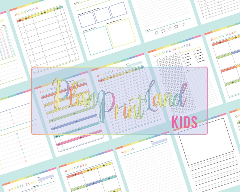 Printable Monthly Calendar for Kids, Monthly Planner for Children ...