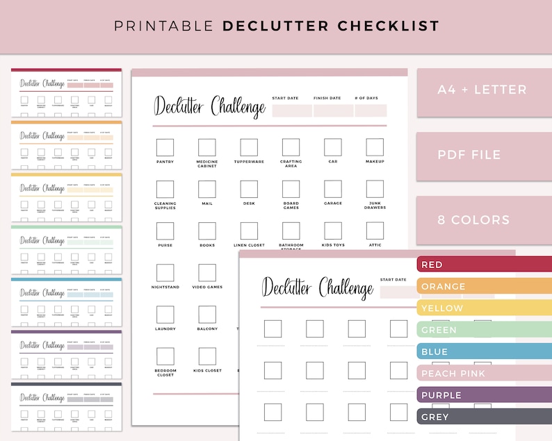 Printable Declutter Checklist Declutter Planner Decluttering - Etsy