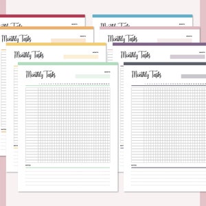 Printable Monthly Task Sheet, Task Checklist, to Do List, Business ...