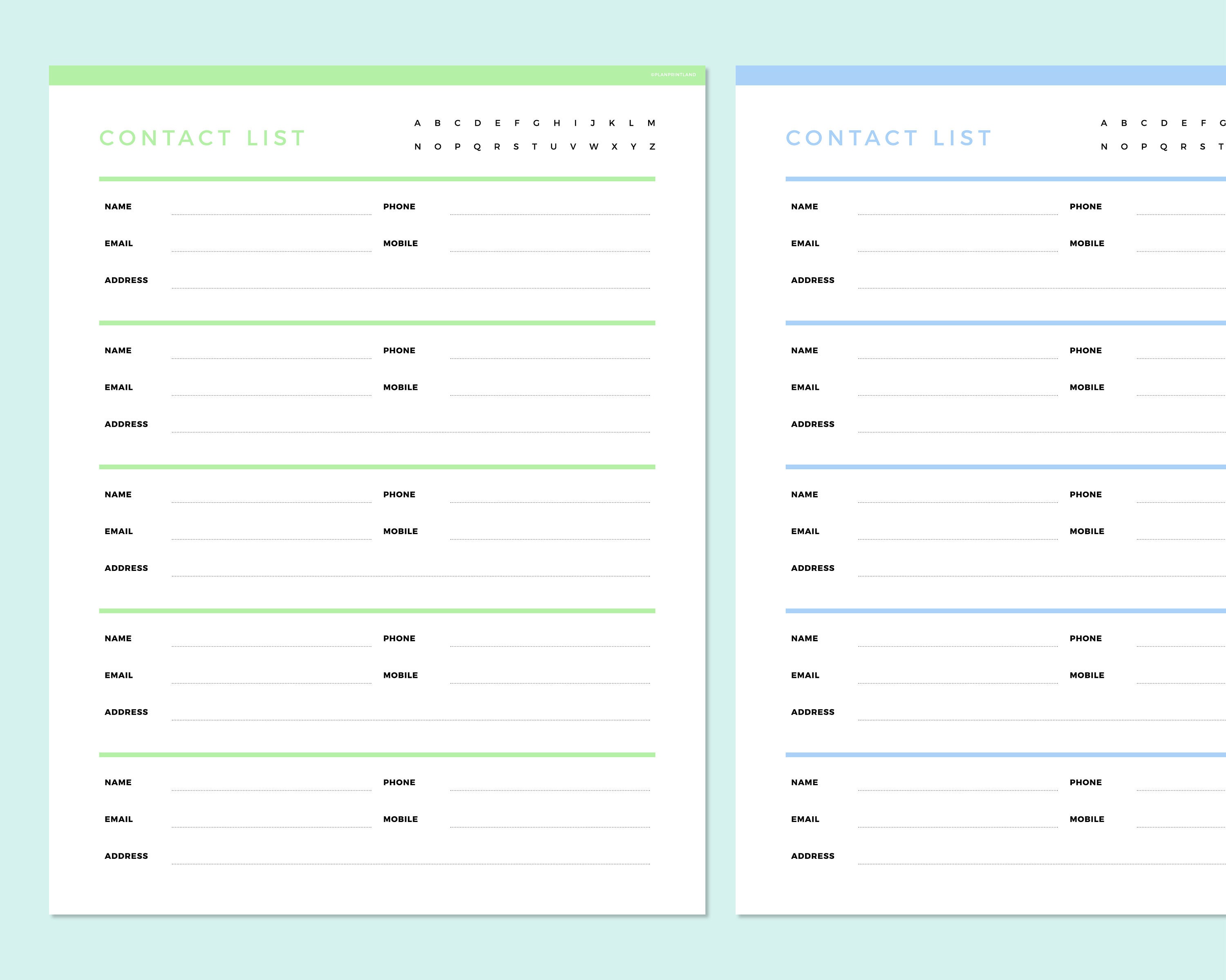 Editable Contact List Printable Fillable Address Book - Etsy.de