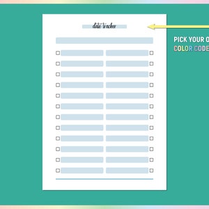 A5 Date Bucket List Template, Printable Dating Event Organizer Tracker ...