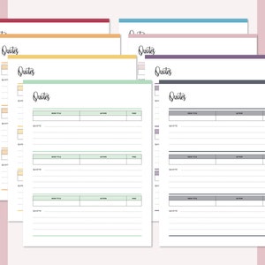 Printable Book Quote Sheet, Book Quote Planner, Quote Tracker, Book ...