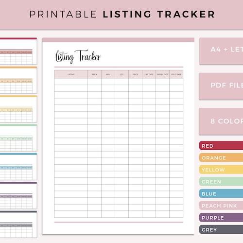 Printable Product Listing Sheet Ebay Planner Reseller - Etsy