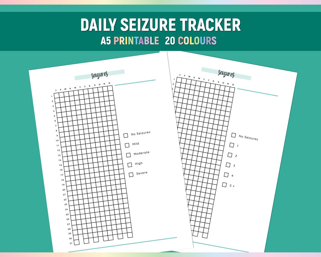 A5 Seizure Tracker, Printable Epilepsy Journal, Simple Seizure ...