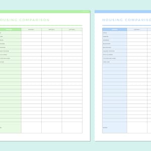 Editable House Comparison Printable, House Hunting Comparison Template ...