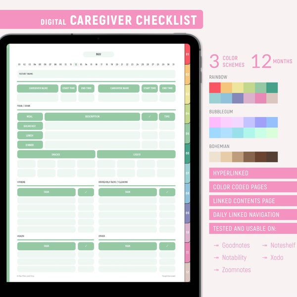 Caregiver Daily Log - Etsy