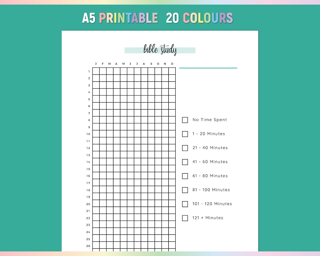 A5 Bible Study Tracker, Printable Devotional Journal, Simple Faith ...