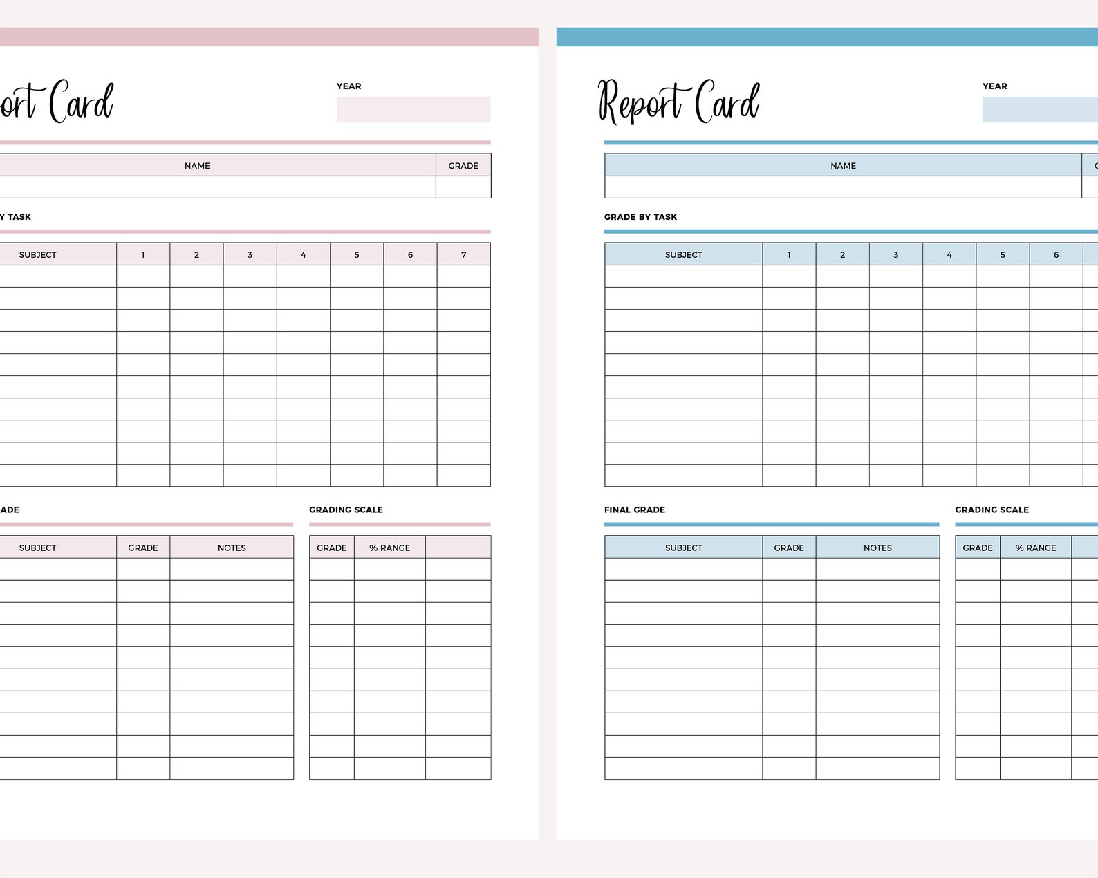 Printable Homeschool Report Card, Home School Report Template ...