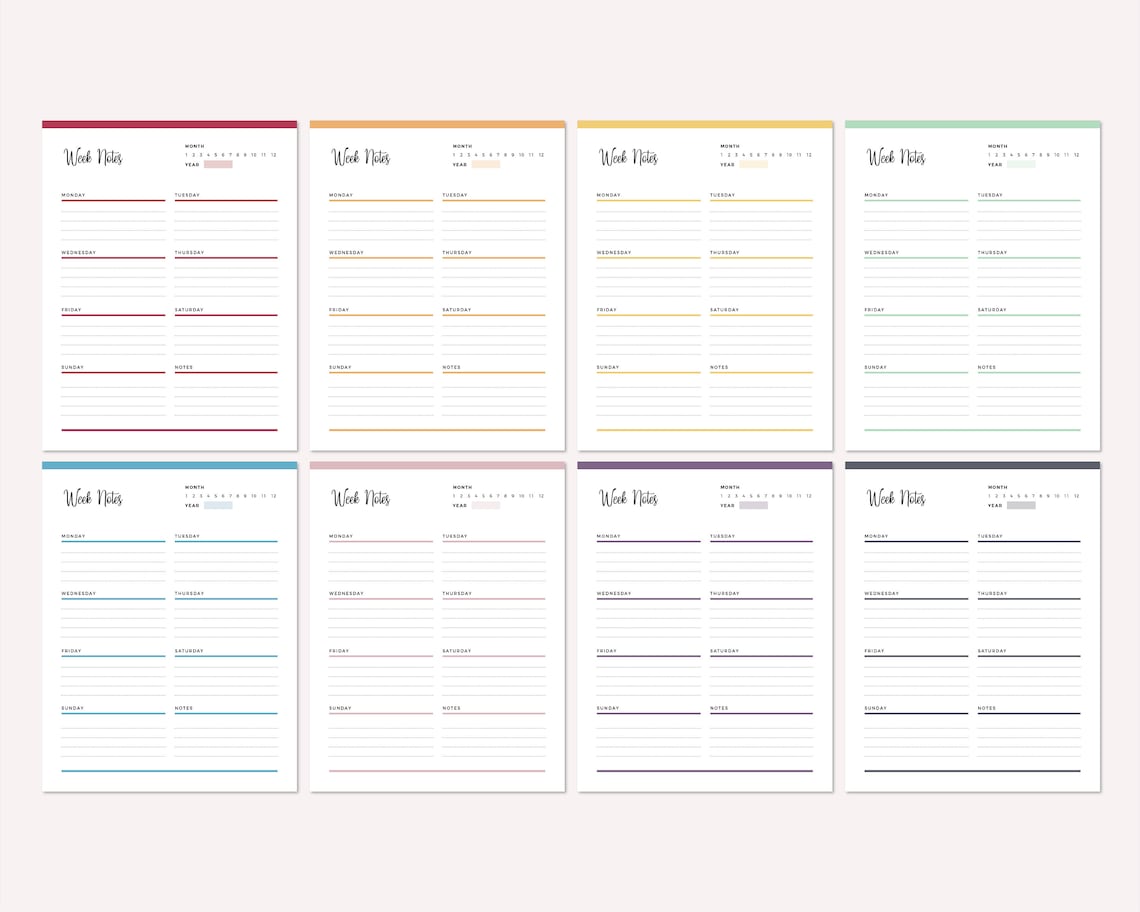 Printable Notes Pages Print at Home Planner Pages Note - Etsy
