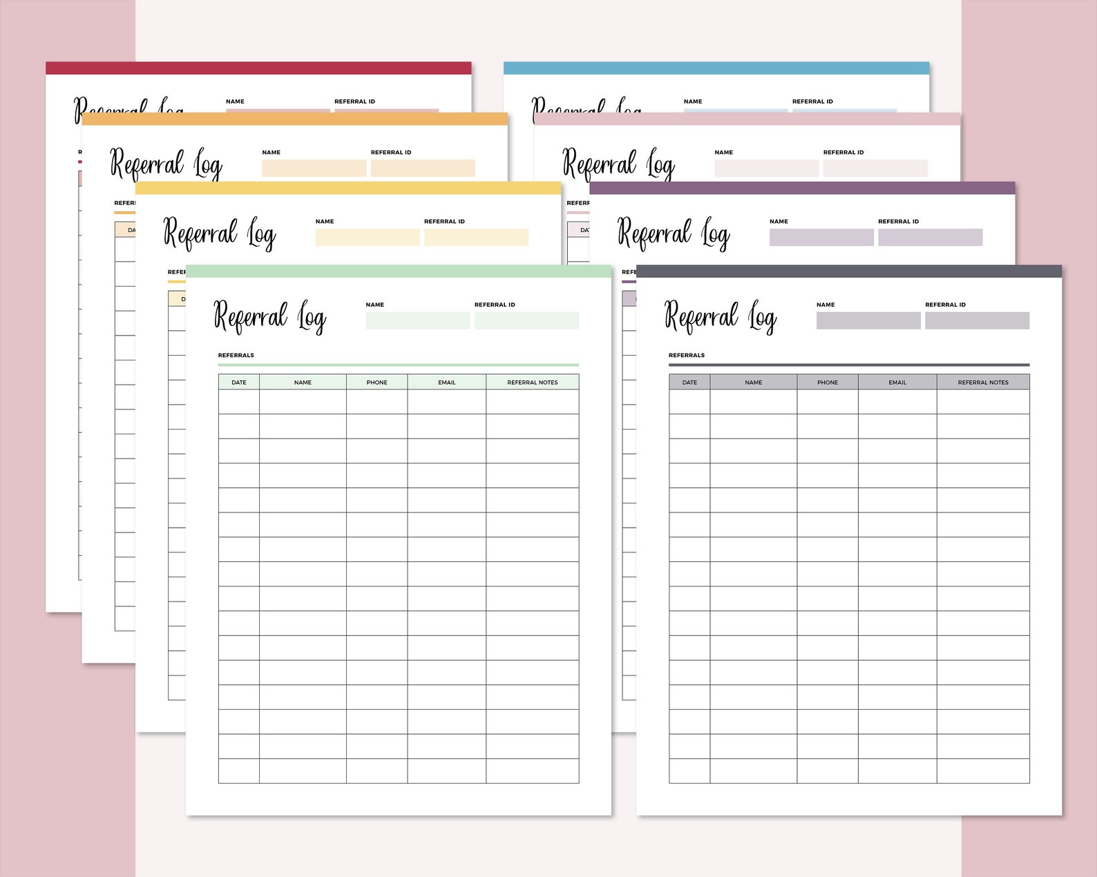 Printable Referral Tracker, Client Referral Tracking, Referrals ...