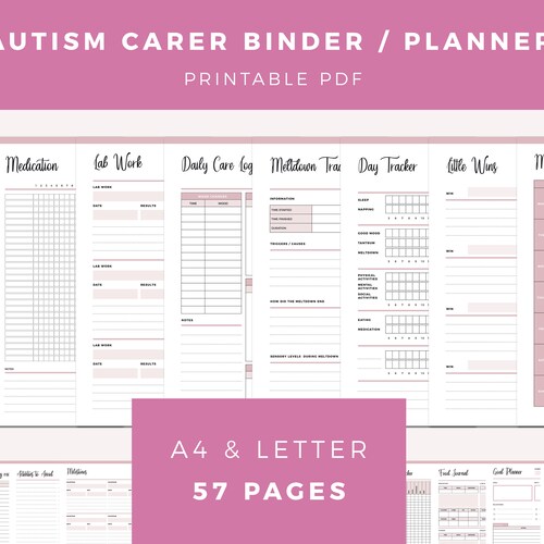 Autism Carer Binder Printable Special Needs Child Planner - Etsy