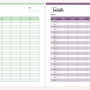 Student Timetable Printable, Homeschool Student Timetable. 6.00am - 5 ...
