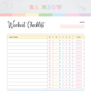 Printable Workout Checklist PDF, Exercise Tracker Printable, Work Out ...