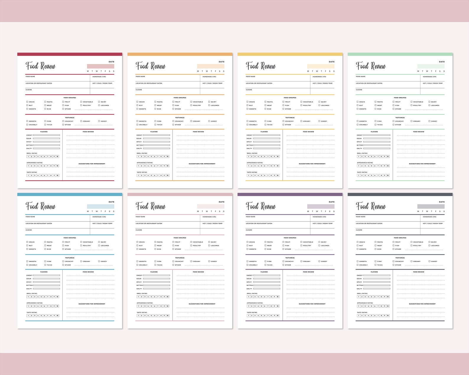Printable Food Review Journal Restaurant Review Sheet Places | Etsy UK