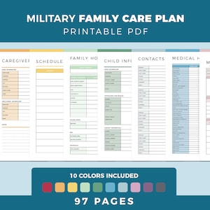 Printable Military Family Care Plan, Army Family Care Plan PDF, Dual ...