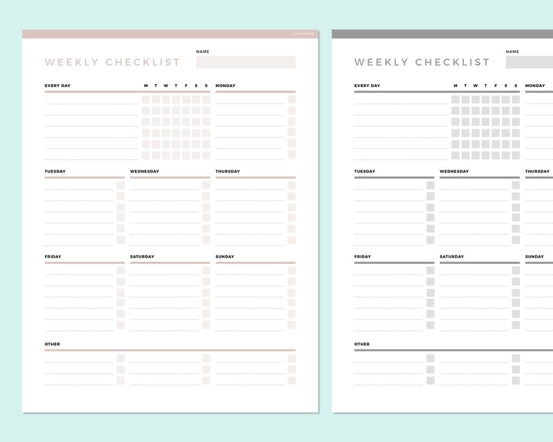 Editable Weekly Checklist Printable Fillable to Do List - Etsy