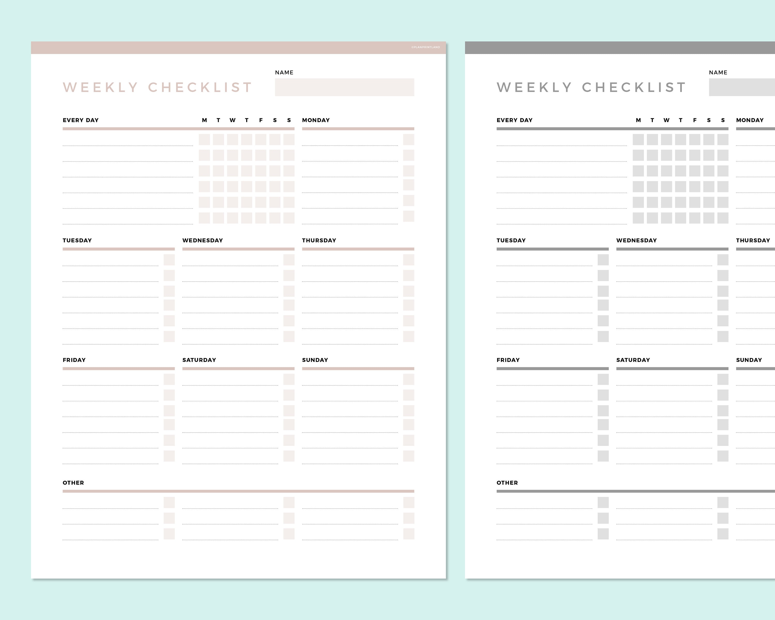 Editable Weekly Checklist Printable Fillable to Do List - Etsy Australia