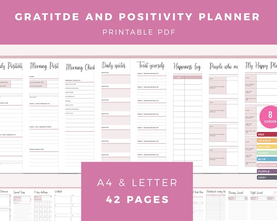 Gratitude Journal Printable Positivity Planner Anxiety - Etsy