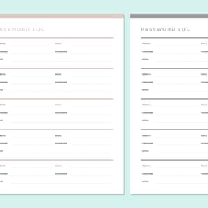 Editable Password Tracker Printable, Fillable Password Book, Password ...