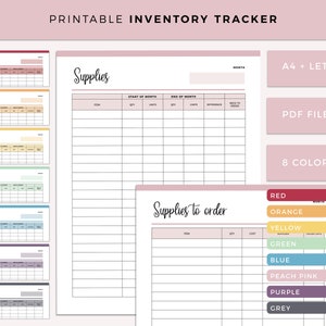 Printable Inventory Tracker, Inventory Sheet, Craft Business Supplies ...
