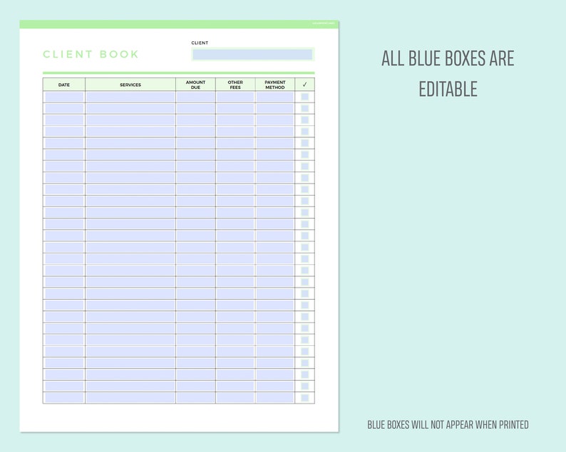 Editable Client Tracker Client Book Client Log Client - Etsy