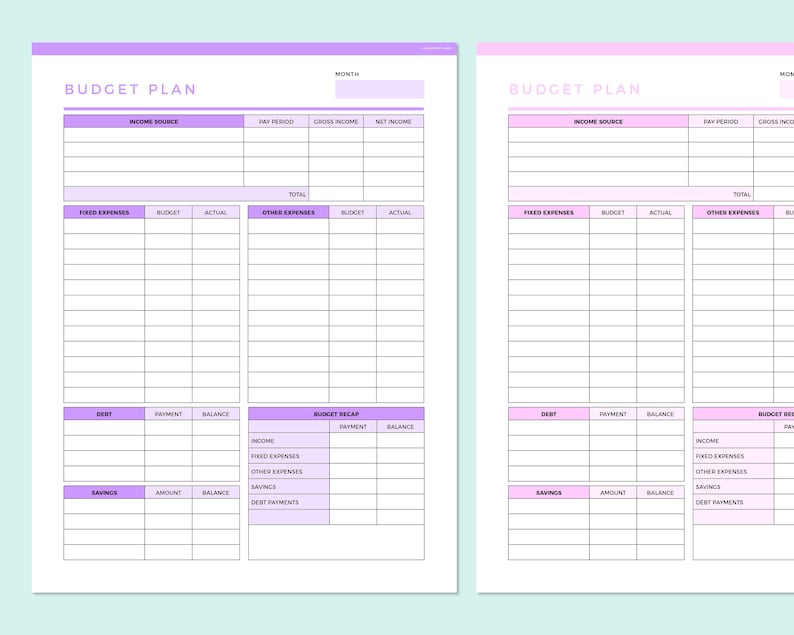 Editable Budget Planner Printable Fillable Budget Template - Etsy