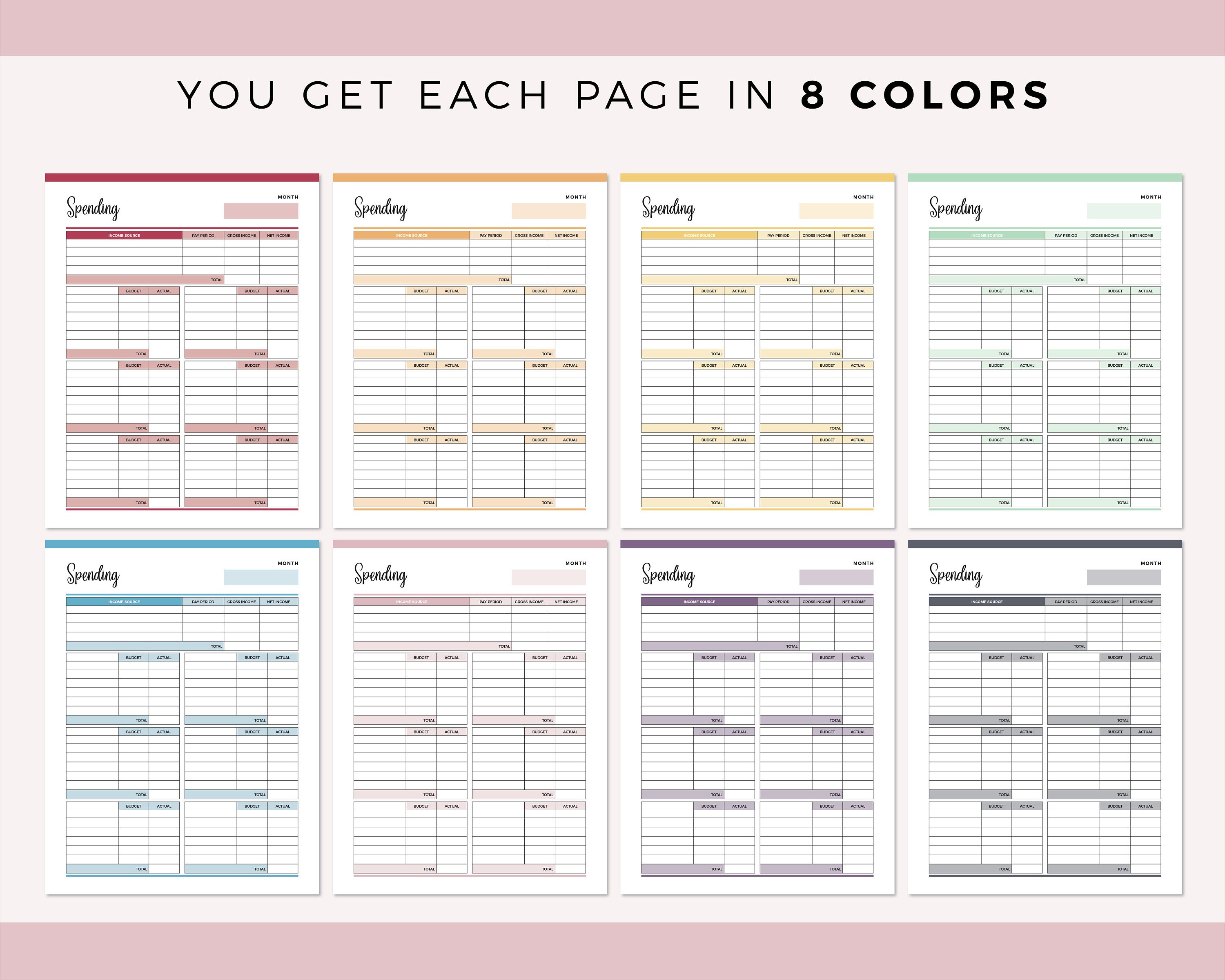 Printable Spending Tracker, Detailed Expense Tracking, Personal Finance ...