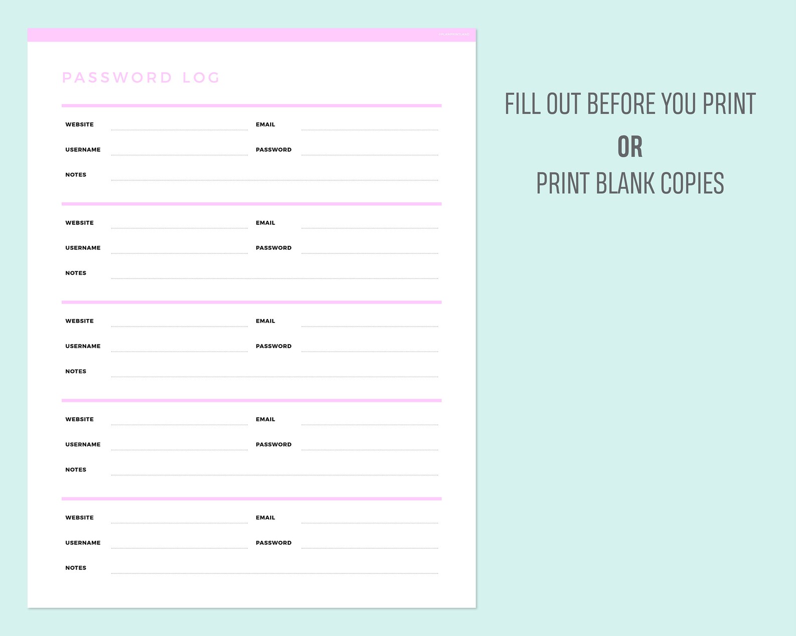 Editable Password Tracker Printable Fillable Password Book - Etsy