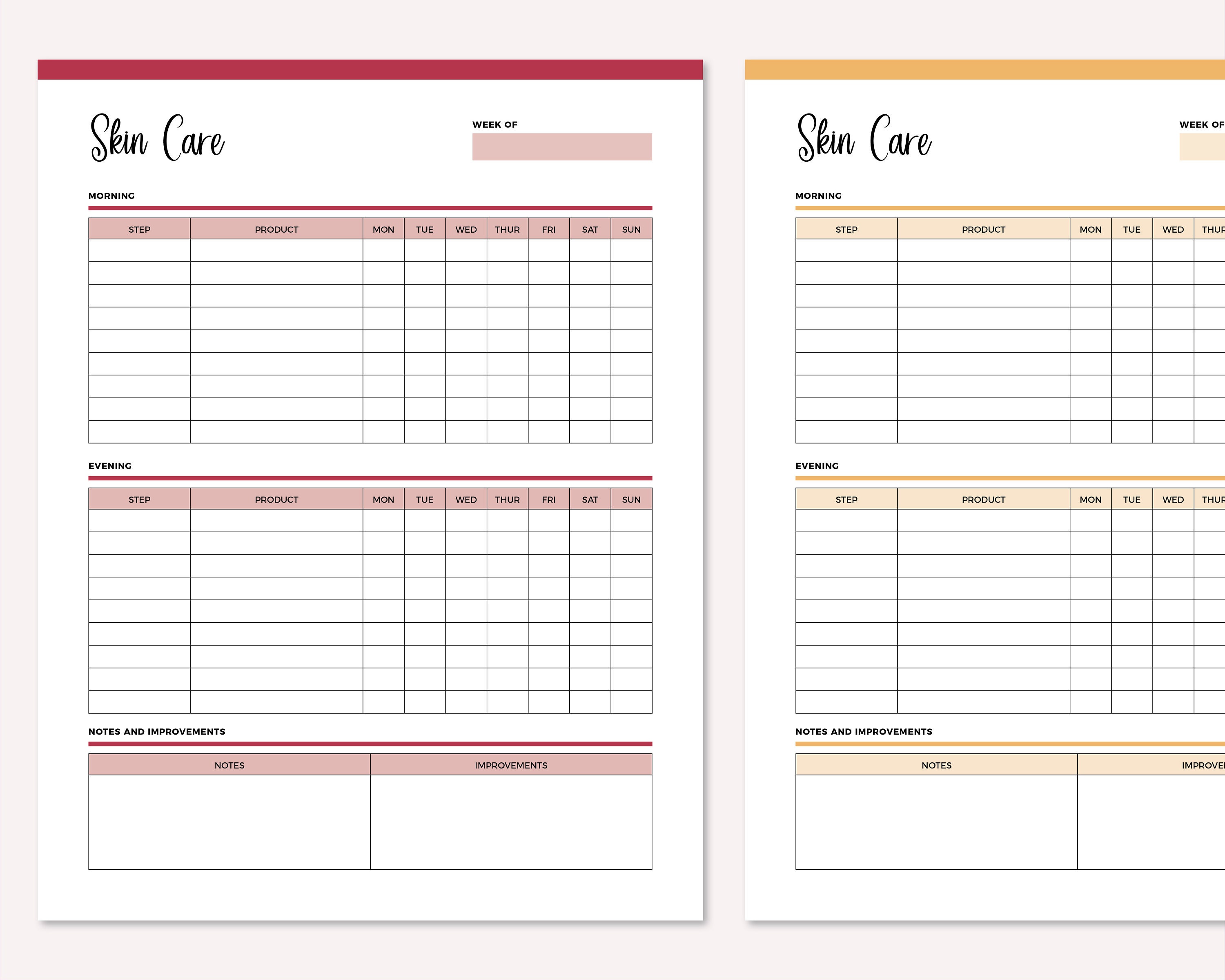 Skincare Routine Printable, Skin Care Routine, Skincare Planner ...