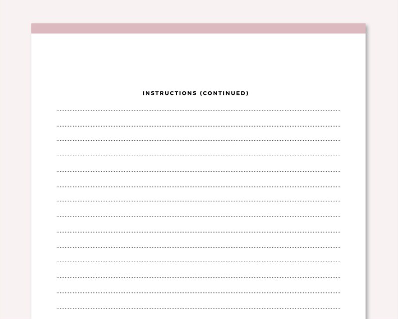 Printable Recipe Template Blank Recipe Page Cooking List - Etsy
