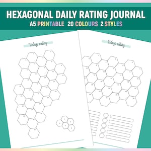 A5 Hexagonal Daily Rating Journal, Printable Hexagon Rating Tracker ...