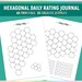 A5 Hexagonal Daily Rating Journal, Printable Hexagon Rating Tracker ...