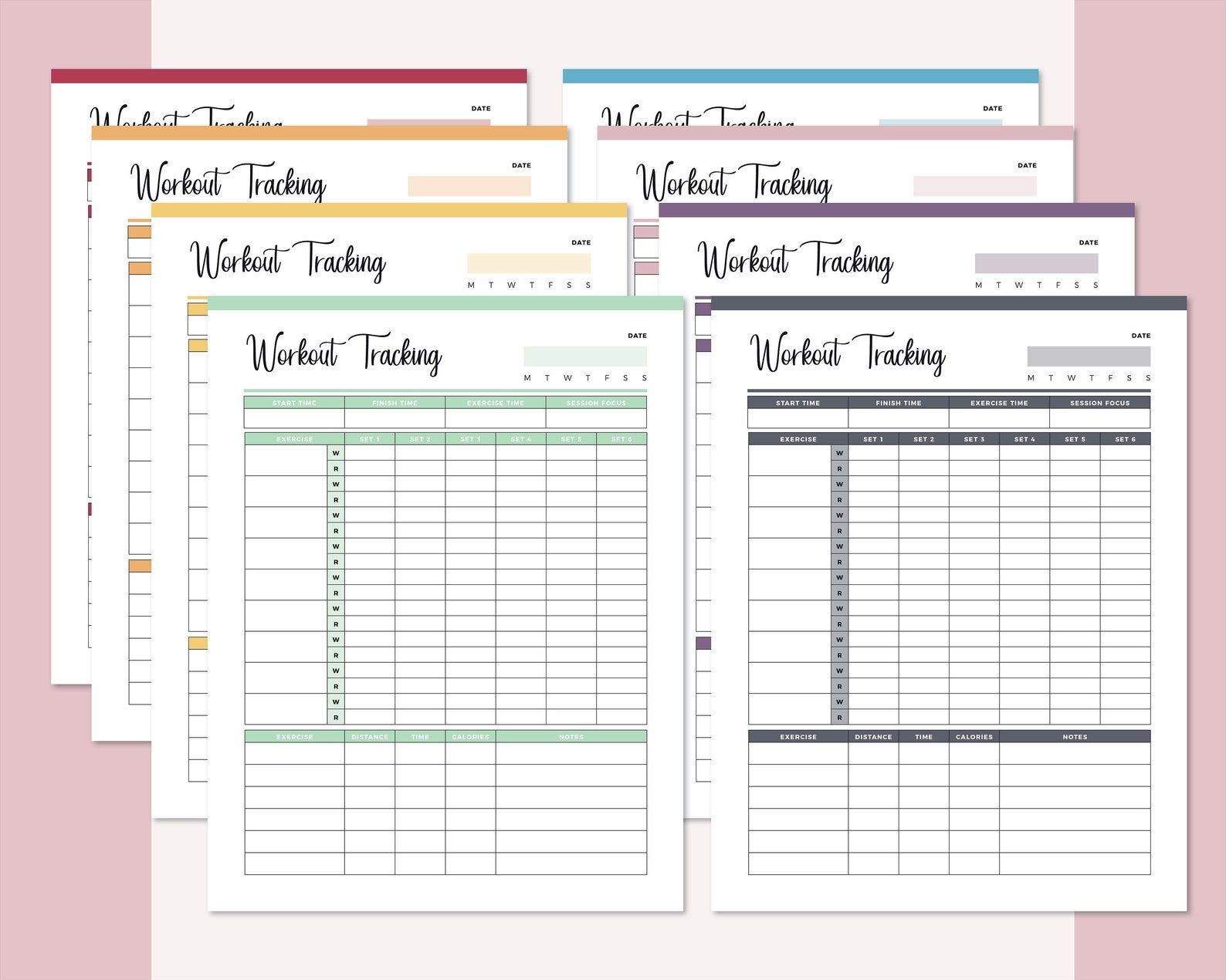 Printable Work Out Log, Exercise Tracker, Workout Tracking Sheet ...