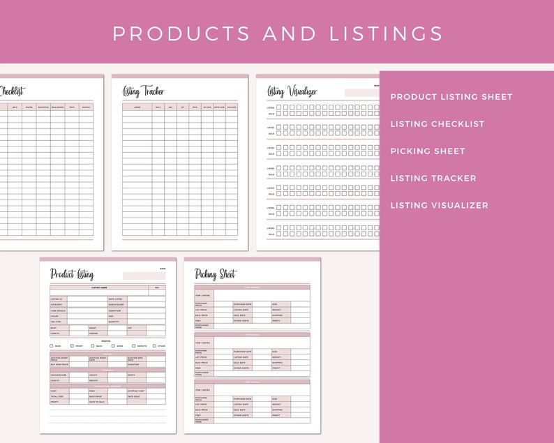 Reseller Planner Printable, Online 2nd Hand Sales Binder, Small ...