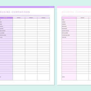 Editable House Comparison Printable, House Hunting Comparison Template ...