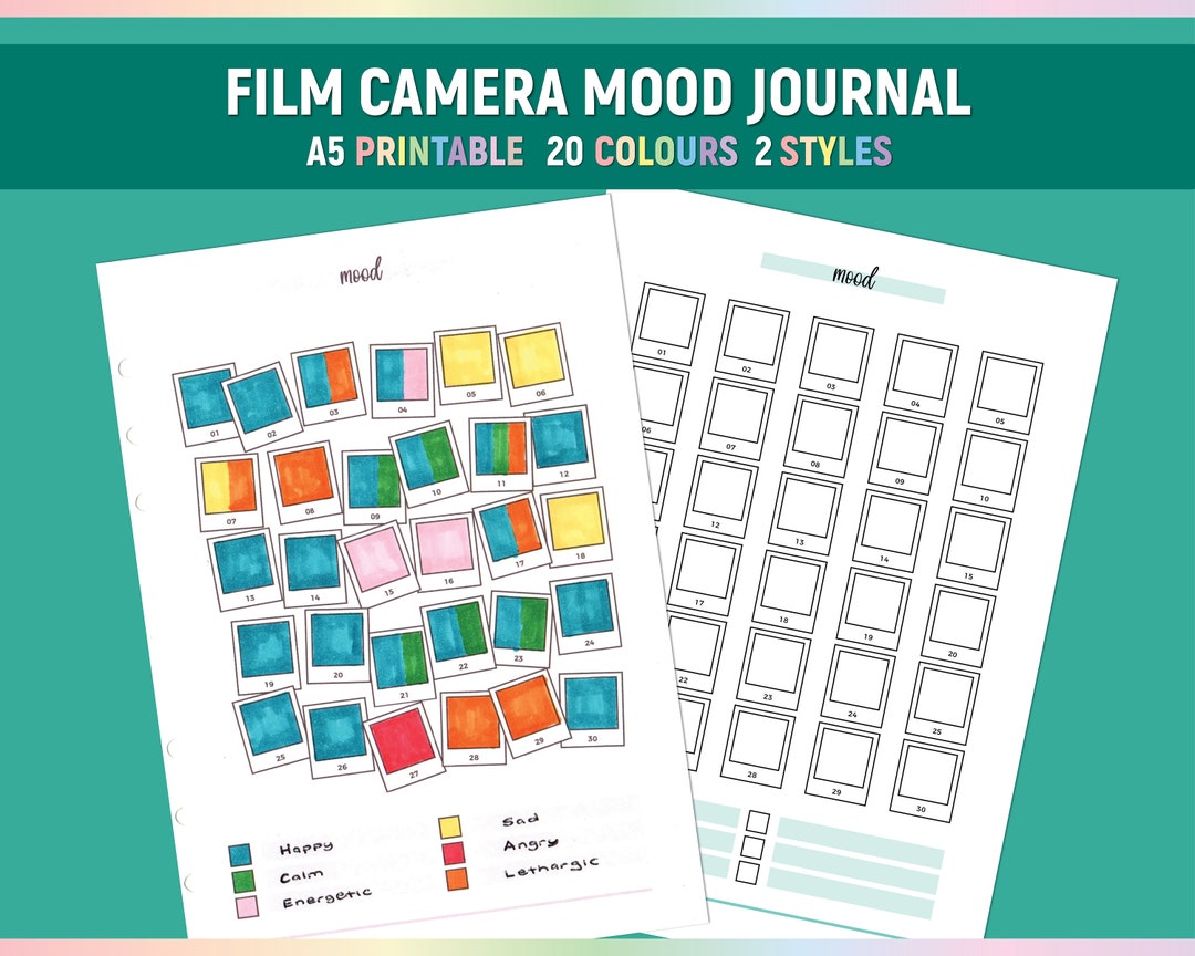A5 Film Camera Mood Journal Template, Printable Emotion Tracker Tracker ...