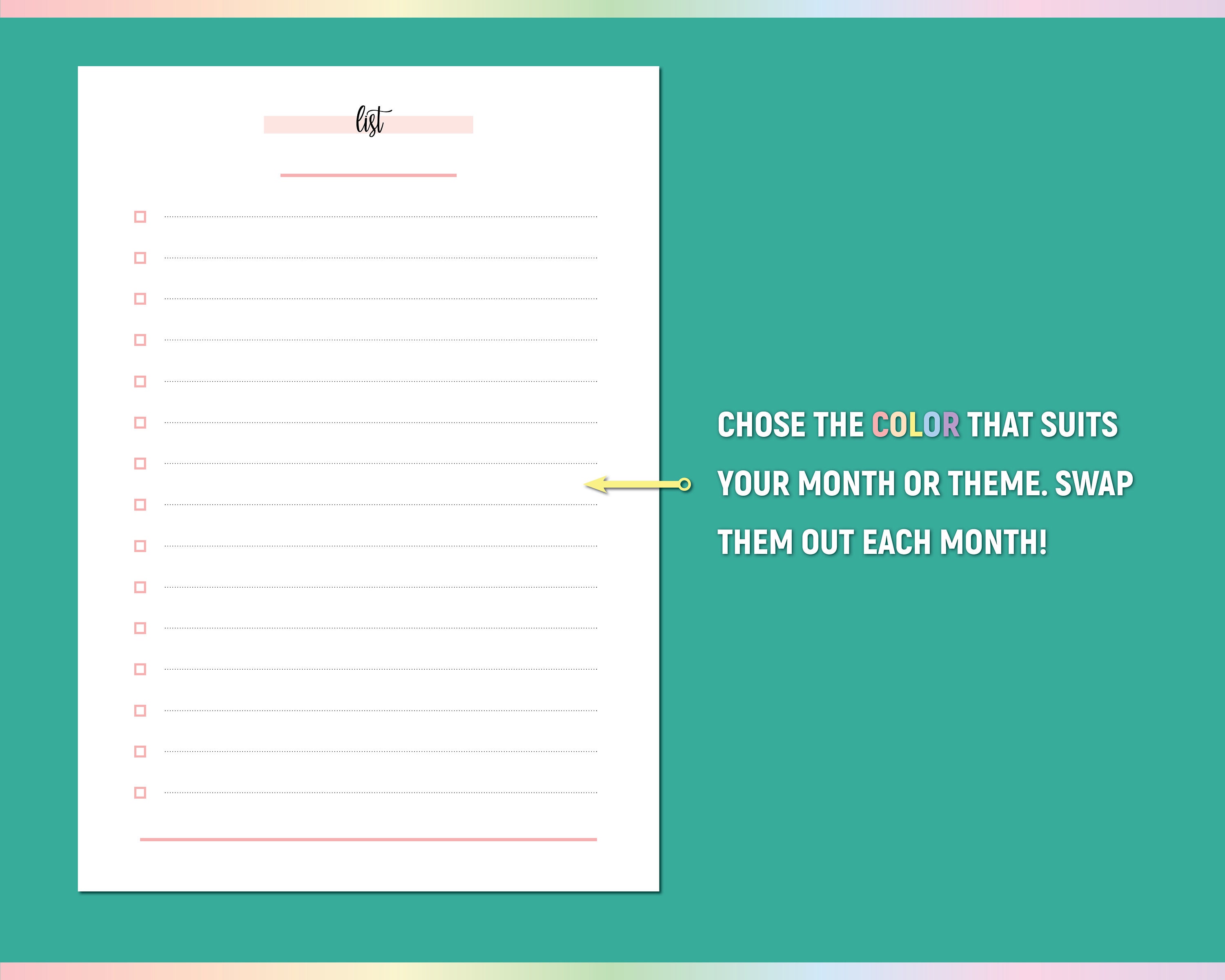 A5 Blank List Template, Printable Checklist Tracker, Printable Blank ...