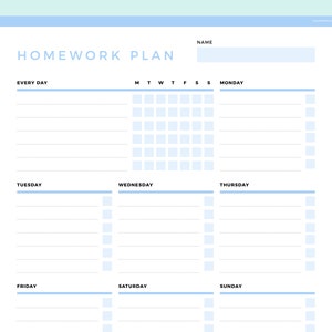 Editable Homework Checklist, Fillable Homework Planner, Printable ...
