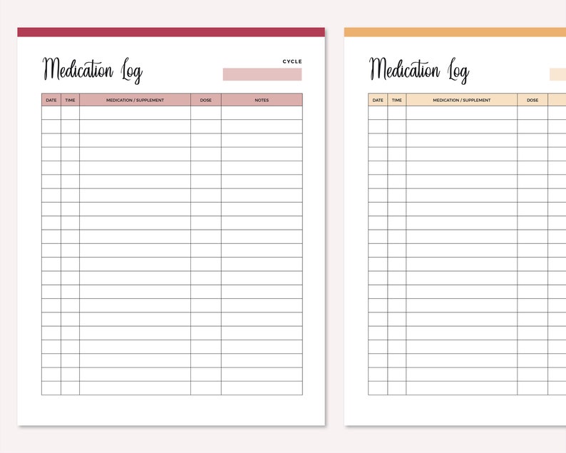 Printable Medication Tracker, Medication Log, Med Tracker, Medicine ...