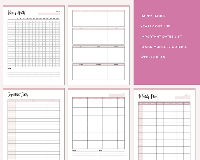 Gratitude Journal Printable, Positivity Planner, Anxiety Journal ...