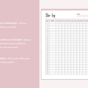 Step Tracker Printable, Step Counter, Daily Step Log, Monthly Step ...