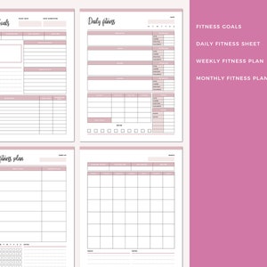 Printable Fitness Planner, Weight Loss Binder, Fitness Journal, Calorie ...