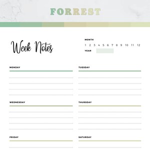 Printable Weekly Notes PDF, Week Notes Planner Insert, Notes Checklist ...